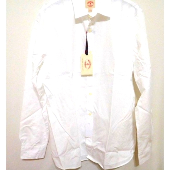 Brooks Brothers | Shirts | Brooks Bros Men Nine To Nine Slim Fit White ...